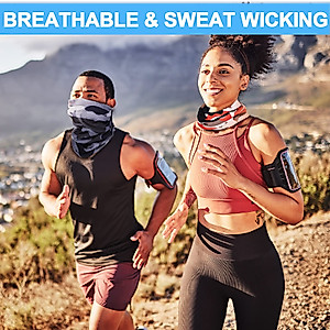 Didaey 60 Pcs Neck Gaiter Bulk for Men Women Balaclava Face Mask Coverings Seamless Headwear Bandana UV Protection Neck Scarf(Camouflage Pattern)