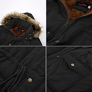 Hanna Nikole Women's Down Jacket with Faux Fur Trim Hood Plus Size Parkas Coats Black 22W
