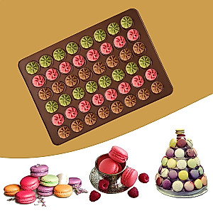 HYCSC 48 Capacity Silicone Baking Mats, Non-Stick Macaron Baking Mats, BPA free Macaron Baking Sheet, Macaron - Pack of 2