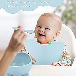 6-Piece Silicone Feeding Spoons and Fork for First Stage Baby, Infant Self-Feeding Utensils for Baby Led Weaning, Safety Tested | BPA Free | Microwave, Dishwasher and Freezer Safe