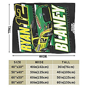 Ryan Blaney 12 All Season Fleece Blanket Throw Ultra Soft Flannel Blanket Digital Printed Premium Fluffy Microfiber Fleece 50"x40"