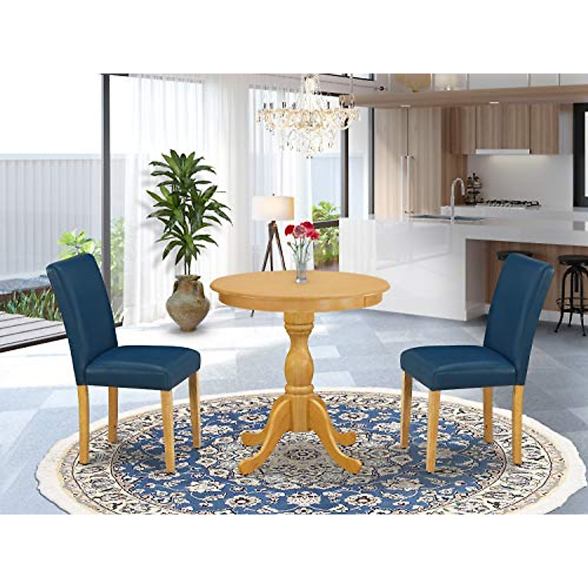 East West Furniture ESAB3-OAK-55 Dining Set