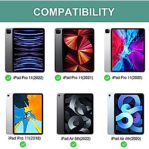 iPad Pro 11 Case with Keyboard, iPad Air 5th Generation Case with Keyboard, Keyboard Case for iPad Pro 11 inch 4th/3rd/ 2nd/1st Gen, iPad Air 5th/ 4th Gen 10.9, Detachable Keyboard with Pencil Holder