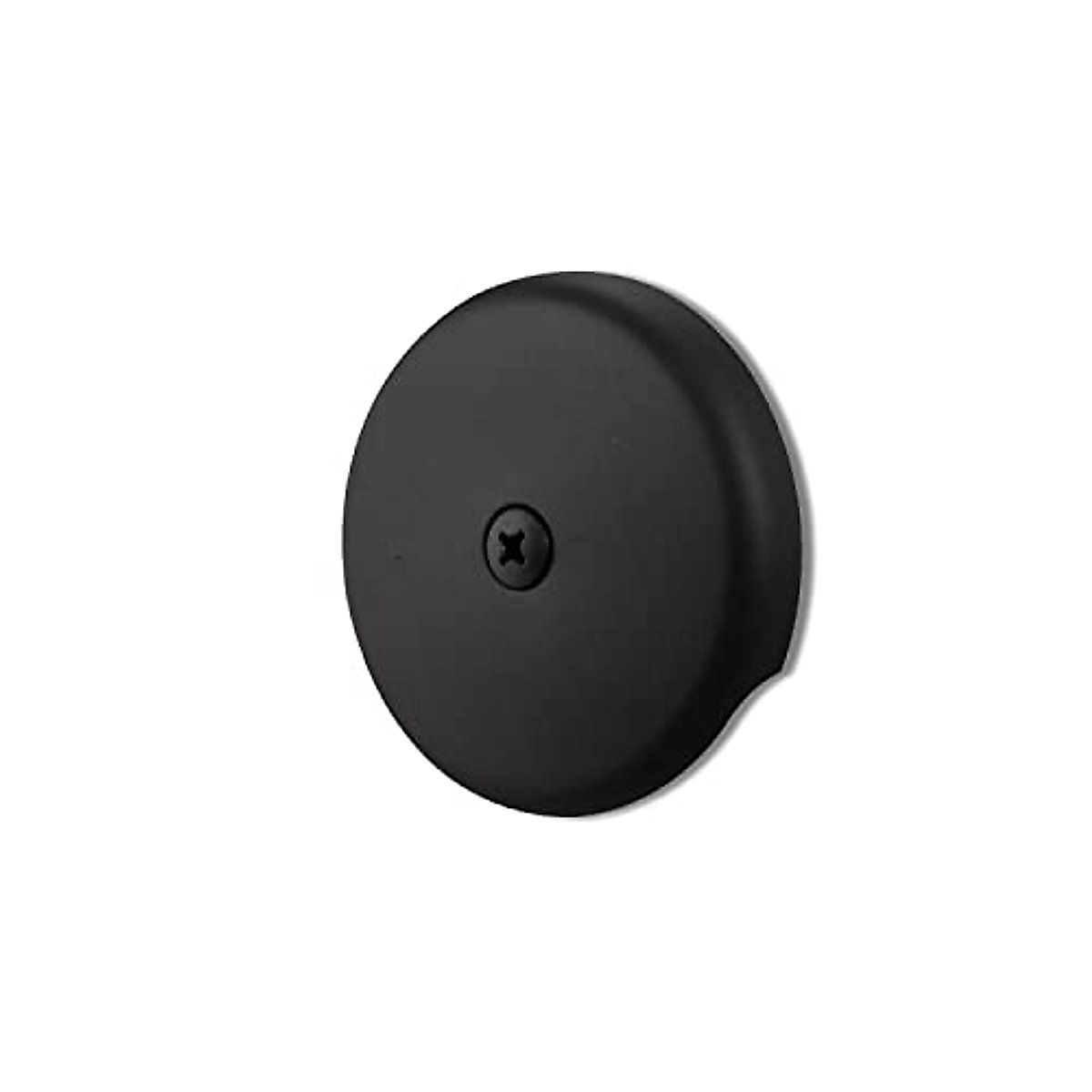 CalcMetal Single Hole Bathtub Drain Overflow Plate with One Matching Screws, Easy to Install, Matte Black