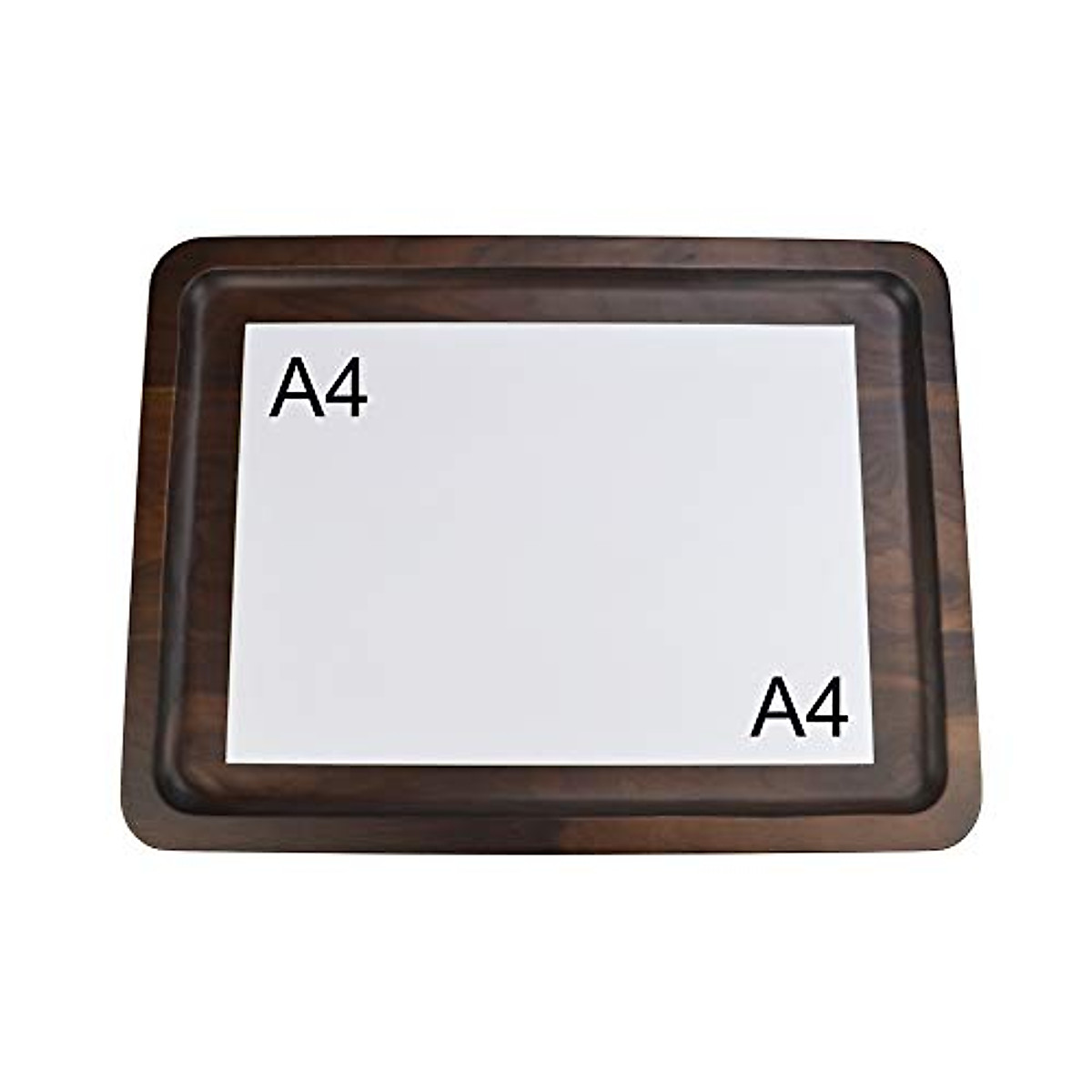 Samyo Black Walnut Solid Wood Rectangular Tableware Serving Tray Handcrafted Decorative Trays Food Tray Serving Platters with Gripper for Coffee Wine Cocktail Fruit Meals (Large Size)