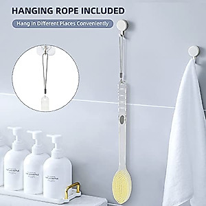 Fymblin Back Scrubber Long Handle for Shower,Back Brush Anti Slip with Stiff and Soft Bristles,Body Exfoliator for Bath or Dry Brush