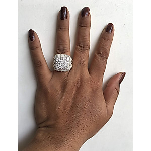 Gempara Designer Inspired 17 x 17mm Simulated 1.53ctw Pavé Diamonds Albion Ring Size 7 8 9 (6)