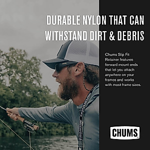 Chums Slip Fit 3mm Rope Eyewear Retainer, Black