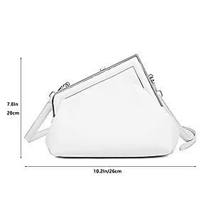 Women Shoulder Bags Crossbody Bag PU Leather Hobo Handbags Clutch Purse with Metal Clasp Closure-Black
