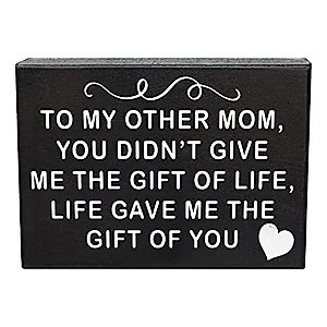 JennyGems To My Other Mom, Life Gave Me the Gift Of You Wooden Sign, Bonus Mom Gifts, Gift for Stepmom Foster Mom, Mother in Law, Wall Hanging Decor, Made in USA