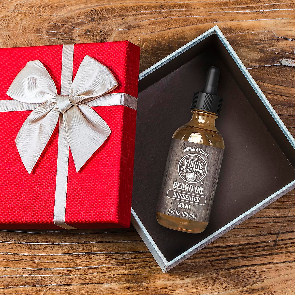 Viking Revolution Unscented Beard Oil for Men - Natural Mens Beard Oil with Argan Oil and Jojoba Oil - Beard Softener, Strengthens and Moisturizes - Beard Conditioner for Men (Unscented, 1 Pack)