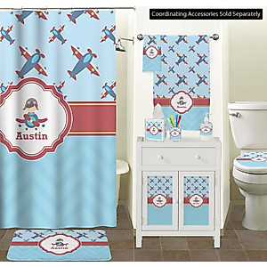 RNK Shops Personalized Airplane Theme Waste Basket - Double Sided (Black)