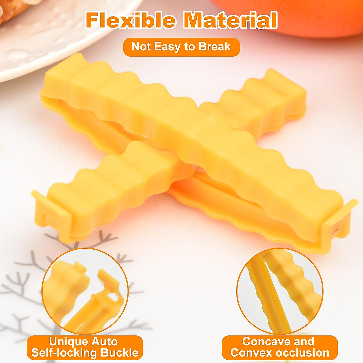 COIYINGJAUNEI French Fries Kitchen Clips Bag Clips Food Clips Bread Bag Clips for Creative Clips 12 PCS, Fries Clips for Bags, Fries Clips Moisture Proof and Fresh-Keeping Food Sealing Clip