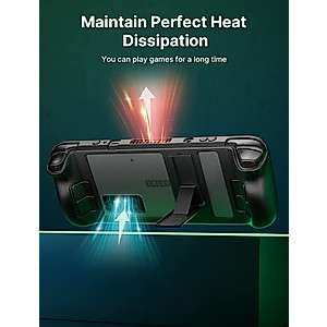 JSAUX Kickstand Case for Steam Deck/Steam Deck OLED, PC0105 Upgrade The Adjustable Angle Stand Steam Deck Cover TPU Protective Case, Shock-Absorption, Non-Slip and Anti-Scratch Design