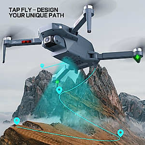 Brushless Motor Drone with Dual Camera Real 1080P WiFi RC Quadcopter Remote Control Airplanes Long Range FPV Plane Gift for Adults Kids Beginner, 2 Batteries 34 Mins Flight Time,Speed Adjustment,Waypoints,Gesture Selfie,Auto Hover