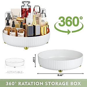 Bathroom Organizers and Storage - Rotating Makeup Organizer Tray for Perfume,Skincare,Cosmetics and Bathroom Storage,Lazy Susan Organizer,White