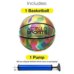 Xcello Sports Basketball Official Size Holographic with Pump