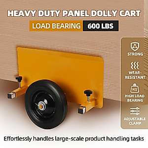 AR-PRO Heavy Duty Panel Dolly - 600LB Weight Capacity, Up to 9" Width Capacity with 8" Solid Rubber Wheels - Sturdy Adjustable Panel Cart for Panel Mover, Wood Mover, Drywall Mover and Door Dolly