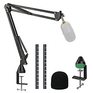 YOUSHARES Mic Arm Boom Arm - Microphone Arm for HyperX QuadCast QuadCast S SoloCast, Blue Yeti, Fifine AM8, Rode, Shure, Razer, Gaming Mic and Most Microphones using 3/8" to 5/8" Adapter