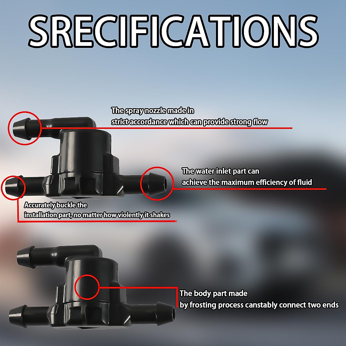 AICEL Wiper Washer Windshield Check Valve, 2 Pcs Car Spray Jet Kit Replacement, Windscreen Wiper Nozzle Connector Check Valve, Replaces OEM #: 85321-28020, Automotive Accessories for Most Vehicles