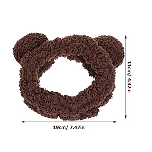 Beaupretty Face Wash Headband Bear Ears Headband Animal Ear Spa Headband Cute Makeup Hairband Shower Yoga Head Wraps for Girls Women (Coffee)