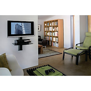 Omnimount Tria 1 B 1-Shelf Wall Furniture - Black/Dark Glass
