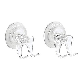 InterDesign Power Lock Suction Plastic Razor Holder, Clear - Pack of 2