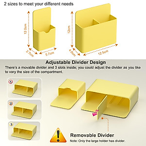 Jeyoon 2 Pack Magnetic Dry Erase Marker Holder, Whiteboard Marker Holder, Magnetic Pen Holder, Magnetic Marker Holder for Fridge, Whiteboard, Locker, Magnetic Cup for Dry Erase Board -Yellow