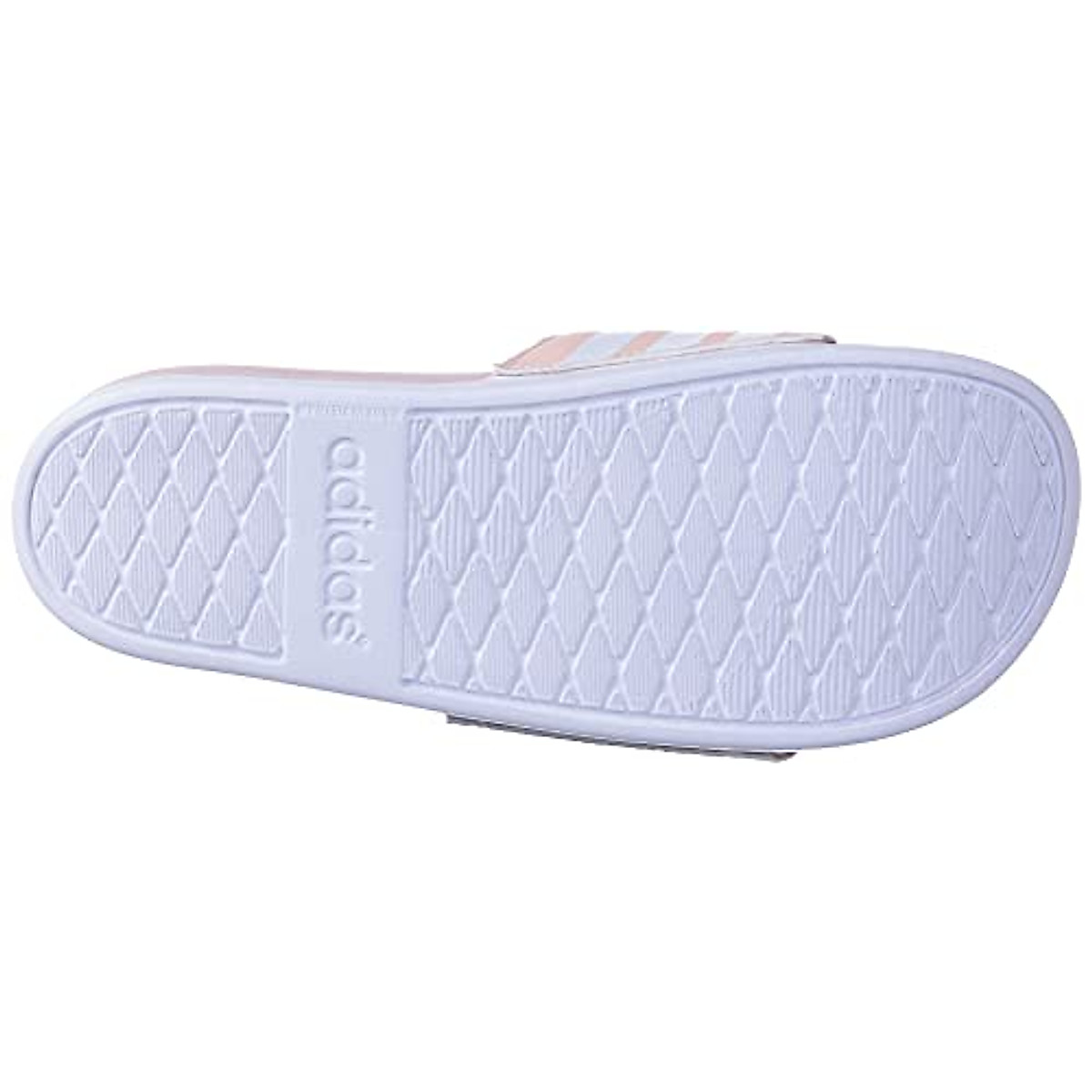 adidas Women's Adilette Comfort Slides Sandal, Vapour Pink/White/White, 8