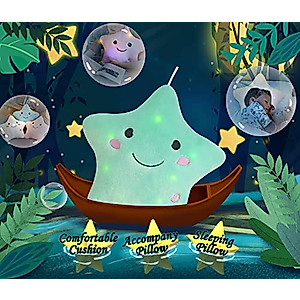 DearSun Twinkle Star Plush Pillow & Cushion Home Deco Gifts (Light Bluish Green)