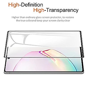 Samsung Galaxy Note 10 Tempered Glass Screen Protector with Camera Lens Protector [3D Curved] [Fingerprint unlock] Clear Full Screen Coverage Protector for Samsung Note 10 6.3 inch [2+2 Pack]
