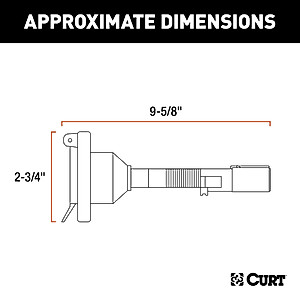 CURT 57667 6-Way Round Vehicle-Side to 7-Way RV Blade Trailer Wiring Adapter , Black