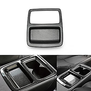 Xotic Tech Inner Rear Seat Water Cup Holder Panel Frame Cover Trim, Carbon Fiber Pattern, Compatible with Honda Accord 10th Gen 2018-2022