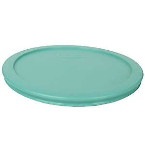 Pyrex Turquoise (2) 7202-PC, (2) 7200-PC, (2) 7201-PC, & (1) 7402-PC Round Plastic Food Storage Replacement Lids, Made in USA