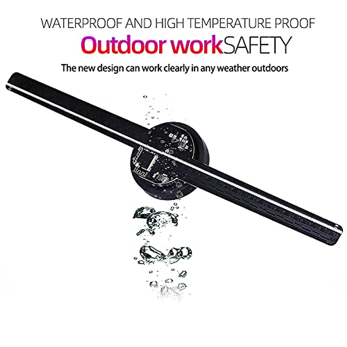 CACACOL 3D Circle App Hologram Advertising Fan 224 Lights 16.5" Wi-Fi Holographic LED Fan Creative Advertising Design Store Sign