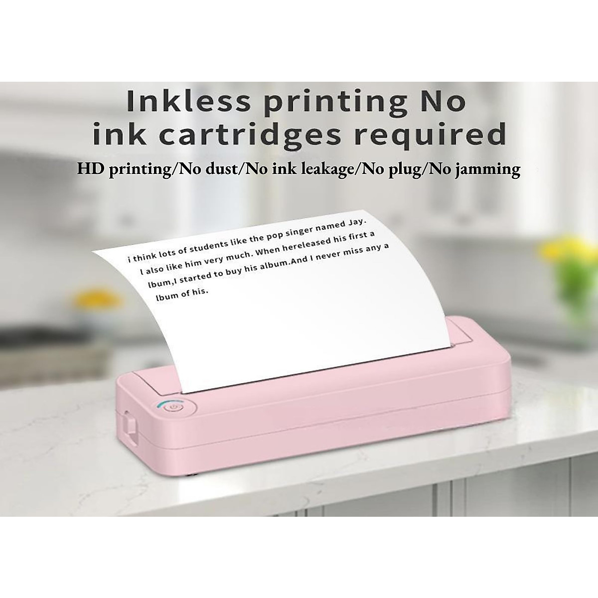 A4 Mobile Thermal Printer, Portable Rechargeable Tattoo Thermal Printer, Travel Bluetooth Inkless Printer for Office Home School