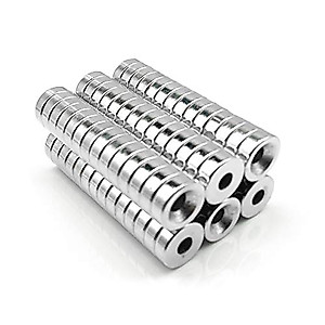 Round Multi-Use Magnets for Refrigerator Craft Project - Approximate 12x3mm with 4mm Countersunk Hole - 30 Pieces