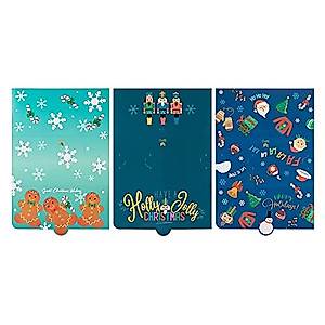 Sustainable Greetings 36 Pack Money Christmas Money Holder Cards with Envelopes, 6 Holiday Designs (7.25 x 3.5 In)