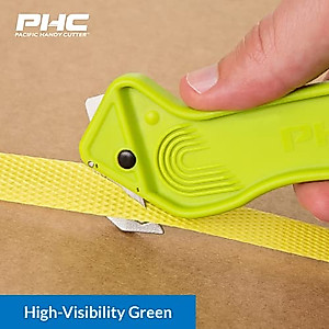 Pacific Handy Cutter EZR Concealed Blade Safety Cutter with Replaceable Blade and Tape Splitter, Safe and Efficient Cutting for Stretch Wrap, Cardboard, Tape, Zip Ties, Plastic Straps, and more.