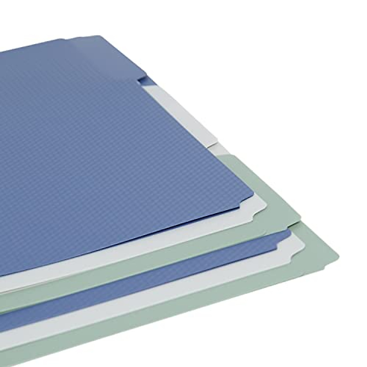 U Brands Performance Poly File Folders Set, Office Supplies, Blue, Gray, Green, Assorted Styles 6 Count