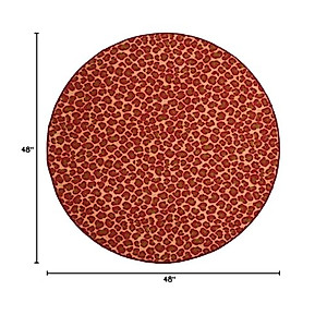 Furnish my Place Cheetah Print Area Rug, Animal Print Pattern Mat, Pet-Friendly Indoor Carpet, Wildlife Animal Inspired with Cheetah Design Rug for Living Room, Home Décor, 4' Round