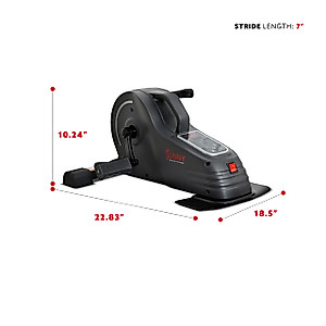 Sunny Health & Fitness Under Desk Motorized Exercise Foot Peddler, Portable Mini Cycle Bike for Stationary Home Workouts - SF-B0960 Black