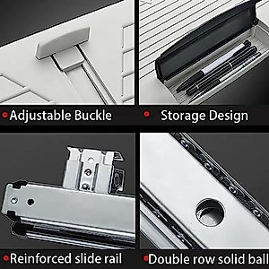 BBAUER Keyboard Tray, Under Desk Keyboard Tray Slide Out, Ergonomic Desk Keyboard Under Computer Table, for Typing Workstation