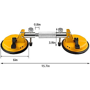 LvnRaay 2-Pack Seamless Seam Setter for Granite with Adjustable 6'' Vacuum Suction Cups for Seam Joining & Leveling, Professional Countertop Installation Tool for Granite, Marble, Tiles Flat Surfaces