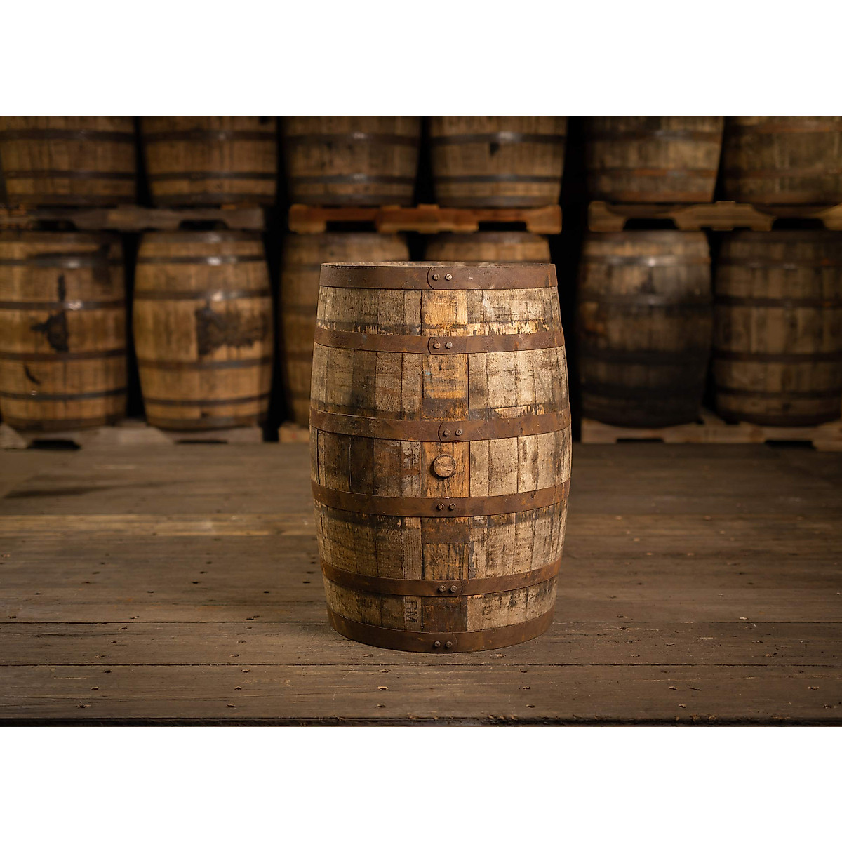 Midwest Barrel Company Authentic Bourbon/Whiskey Barrel (53 Gallon) Used Genuine American Oak Wood Barrel