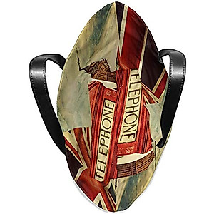 VVIEER Vintage Handbag Leather Tote Bag Purse British Flag Big Ben London for Womens, Image 912, 12inch x 4.7inch x 13.6inch