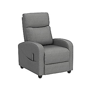 Fabric Massage Recliner Chair Living Room Chair Adjustable Home Theater Seating Winback Single Recliner Sofa Chair Lazy Boy Recliner Padded Seat Push Back Recliners Full Body Armchair for Living Room