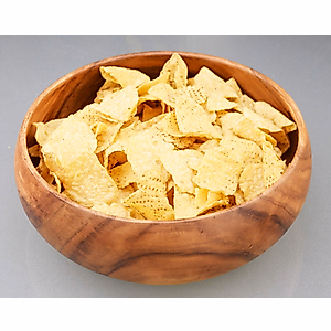 PACIFIC MERCHANTS Acaciaware Acacia Wood Round Calabash Salad Bowl, 10-Inch by 3-Inch, Hand Made From One Solid Piece Of Acacia Wood, Sustainable, Large Fruit Bowl, Popcorn, Pasta