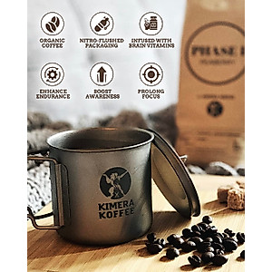 Kimera Koffee Dark Roast - Organic Ground Coffee Infused with Essential Brain Vitamins Ground (12oz)