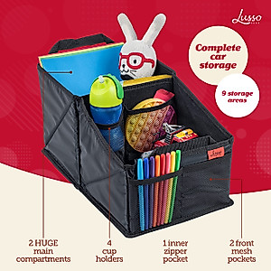 Lusso Gear Kids Travel Tray and Car Seat Organizer for Front or Backseat, Toddler Car Seat, Travel Tray for Kids Car Seat, Passenger Seats, Truck and Van (Unicorns)